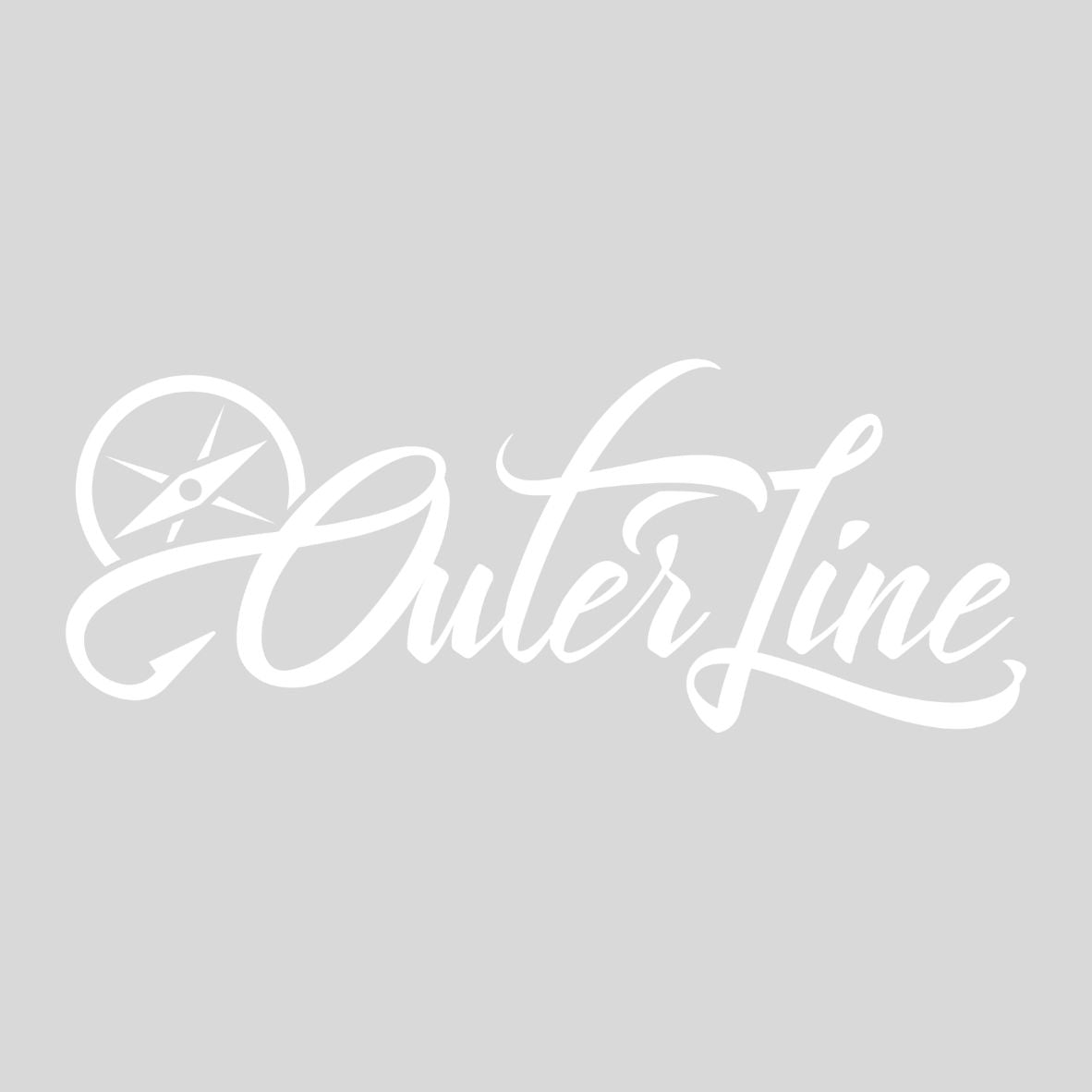 Outer Line Script Sticker